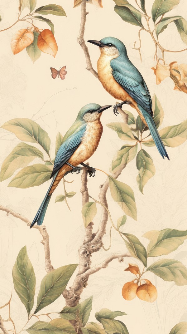 Wallpaper birds backgrounds drawing animal. | Free Photo Illustration ...