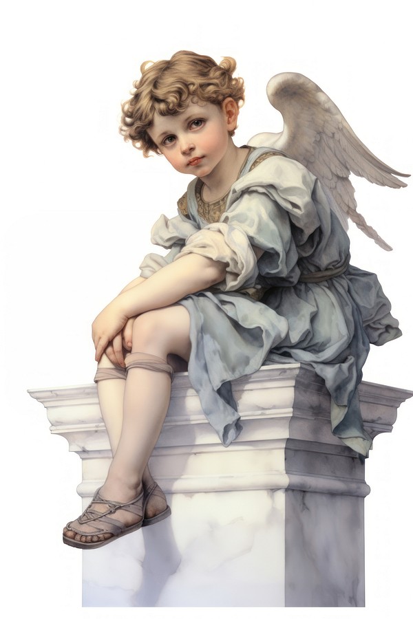child angel portrait sitting cute. | Free Photo Illustration - rawpixel