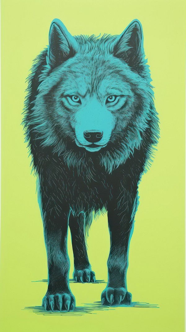 Wolf cat illustrated drawing. | Free Photo Illustration - rawpixel