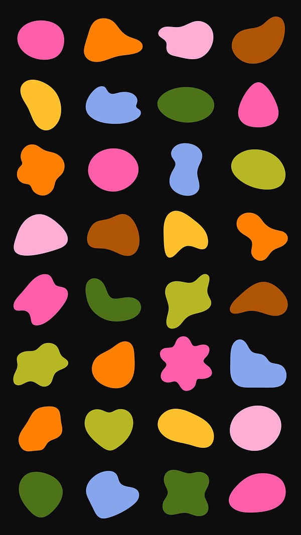 Colorful abstract shapes black background. | Premium Vector - rawpixel