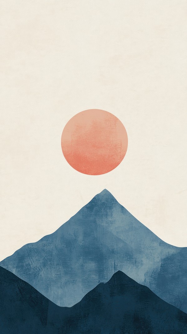 Mountain minimalist nature art. | Free Photo Illustration - rawpixel