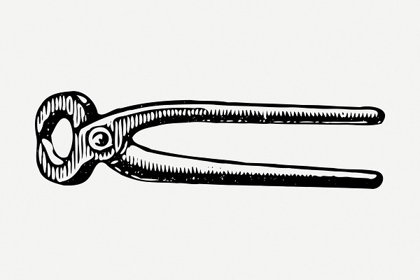 Pincers drawing, tool vintage illustration | Free PSD - rawpixel