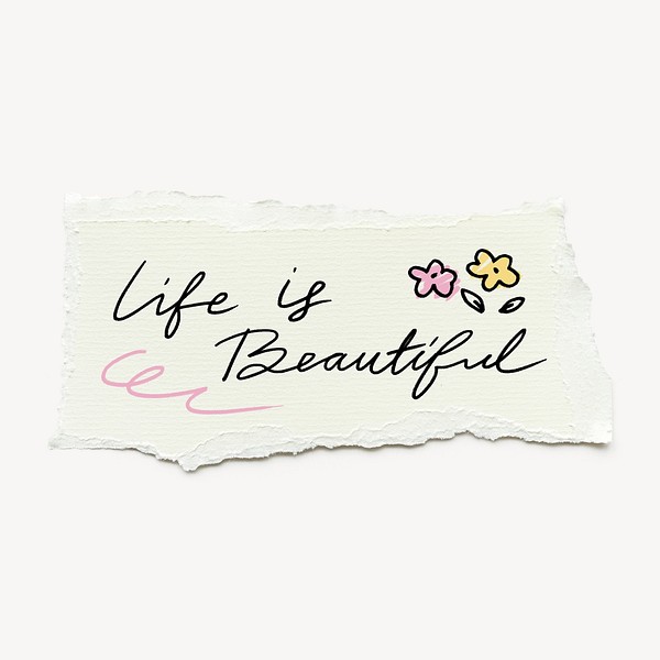 Life is beautiful paper note | Premium PSD - rawpixel