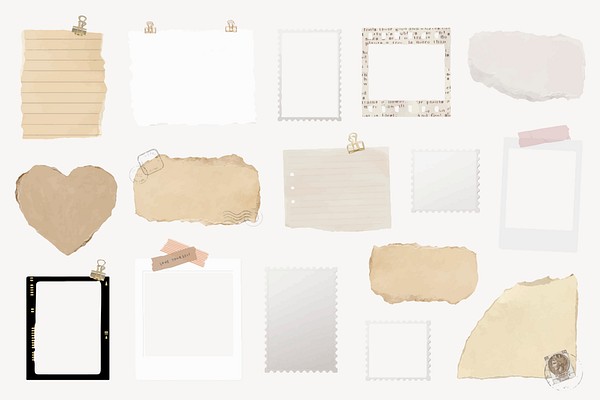 Paper note collage element set, | Premium Vector - rawpixel