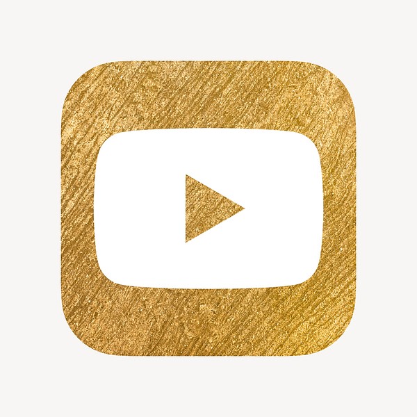 YouTube icon social media gold | Premium PSD - rawpixel