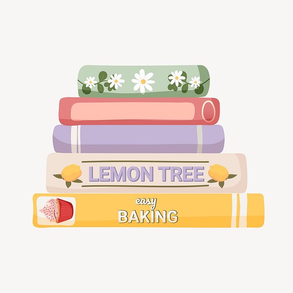Book stack, cute cartoon illustration | Free Photo Illustration - rawpixel