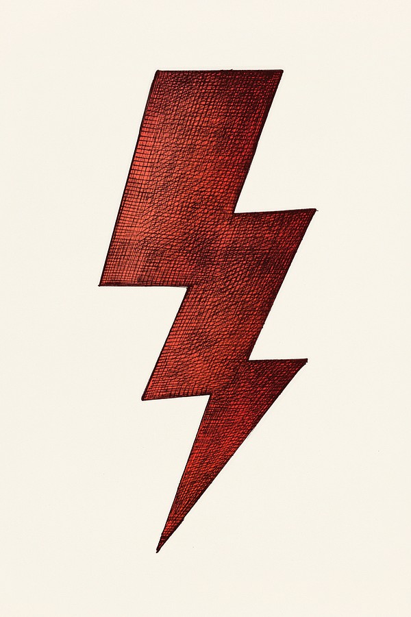 Hand drawn red lightning icon | Premium Photo Illustration - rawpixel