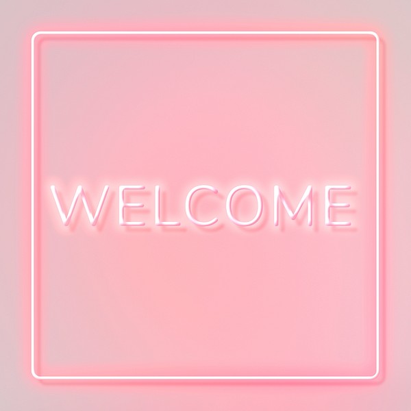 Welcome pink neon sign frame | Free Photo - rawpixel
