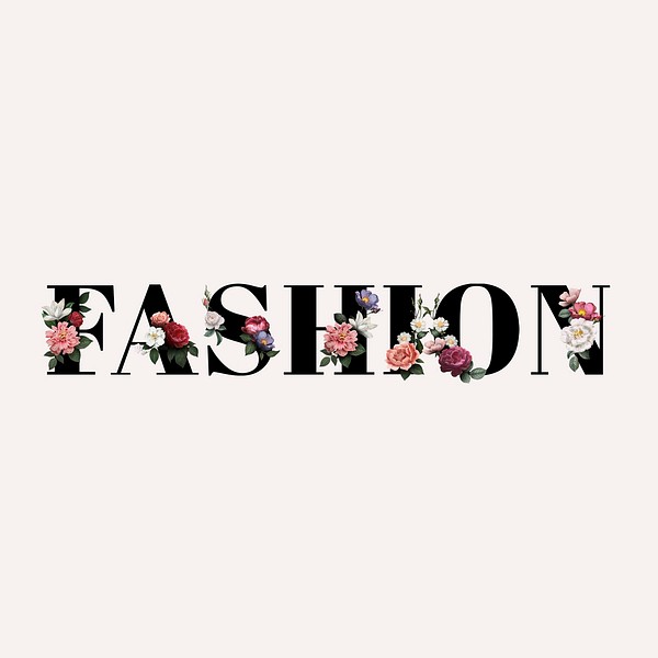 Floral fashion word typography beige | Free Photo - rawpixel