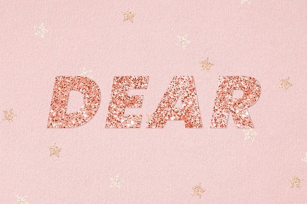 Glittery dear typography star patterned | Free Photo - rawpixel
