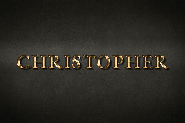 Christopher typography gold effect design | Free Photo - rawpixel
