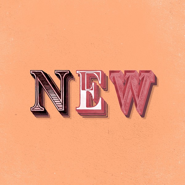 Retro text new word design | Free Photo - rawpixel