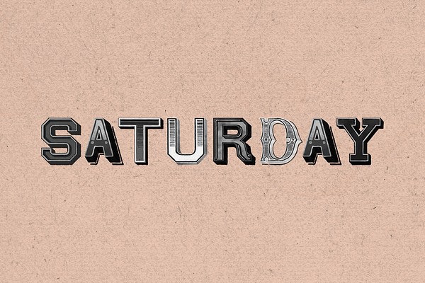3D shadowed vintage saturday lettering | Free Photo - rawpixel