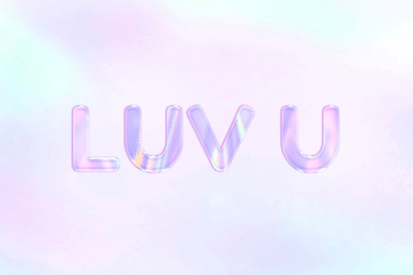 Shiny LUV U lettering purple | Free Photo - rawpixel