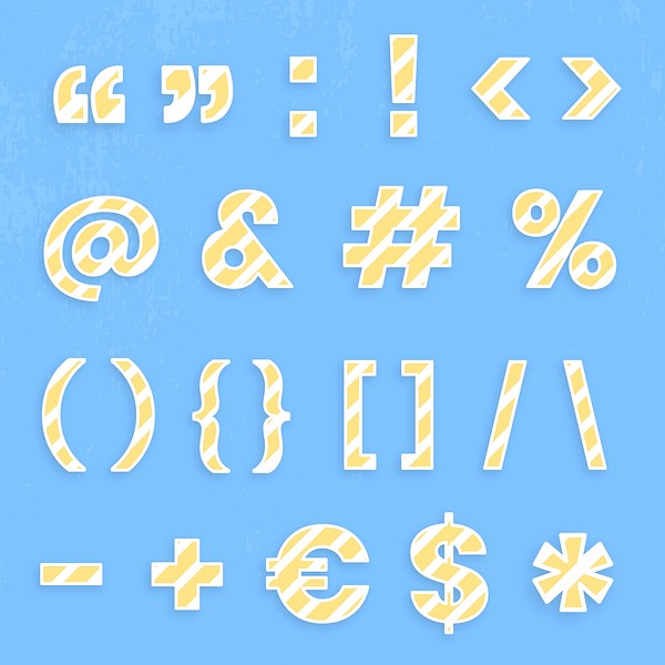 Sign font set illustration vector | Premium Vector - rawpixel