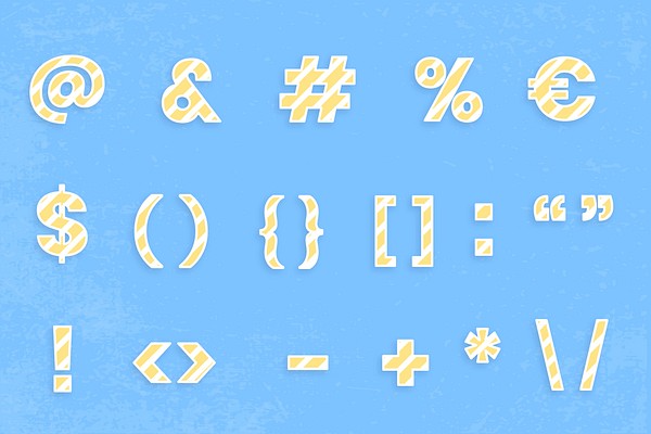 Sign font set illustration vector | Free Vector - rawpixel