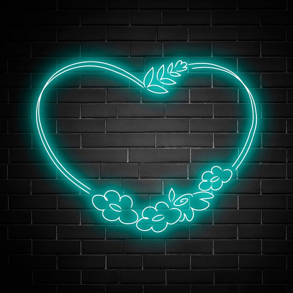 Floral neon effect frame vector | Free Vector - rawpixel