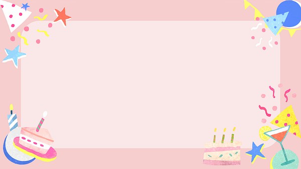 Pink birthday rectangle frame vector | Premium Vector - rawpixel