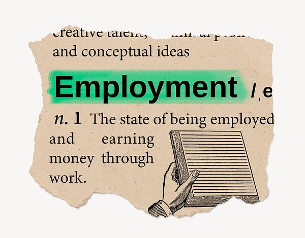 Employment definition, vintage ripped dictionary | Free Photo - rawpixel