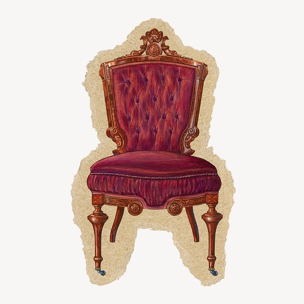 Vintage chair sticker, ripped paper | Premium PSD - rawpixel