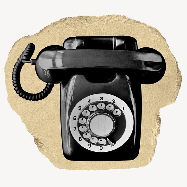 Black rotary telephone, ripped paper | Free Photo - rawpixel