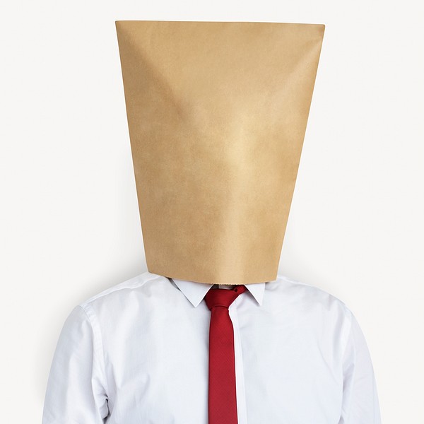Bag covering businessman's head isolated | Free Photo - rawpixel
