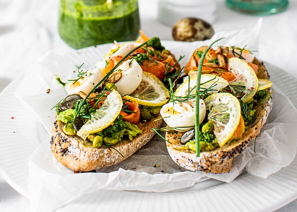 Fresh homemade open faced sandwiches | Premium Photo - rawpixel