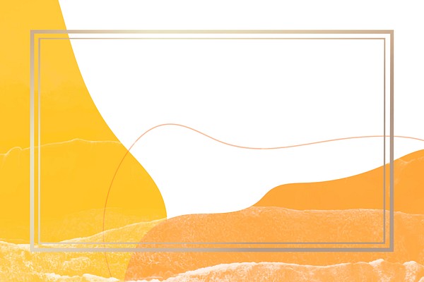 Orange pattern gold frame psd | Premium PSD - rawpixel