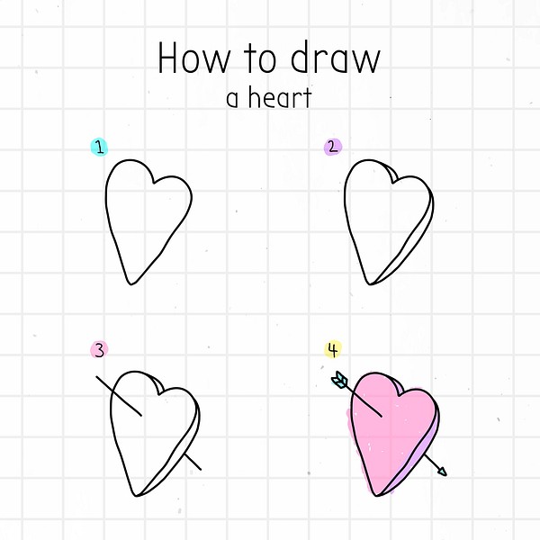 How draw heart doodle tutorial | Premium Vector - rawpixel