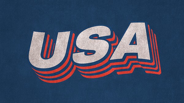 USA layered text retro typography | Free Photo - rawpixel