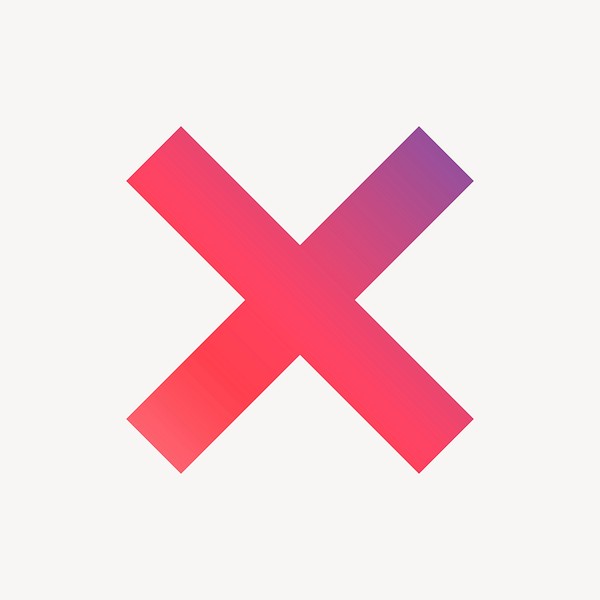 X mark icon, aesthetic gradient | Free Icons - rawpixel