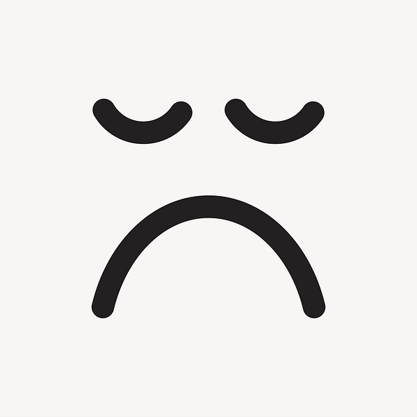 Sad face emoticon sticker, cute | Premium PSD - rawpixel
