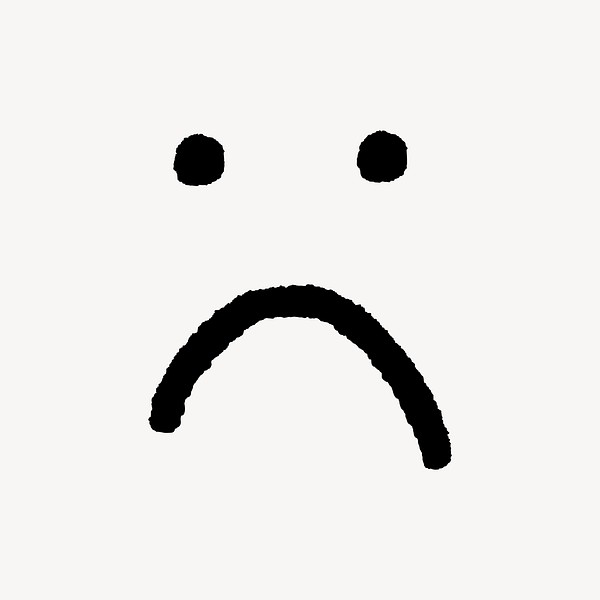 Sad face sticker, emoticon doodle | Premium Vector - rawpixel