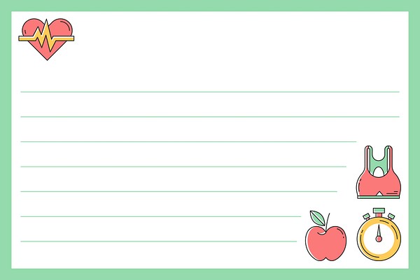 Blank white fitness note template | Premium Vector - rawpixel
