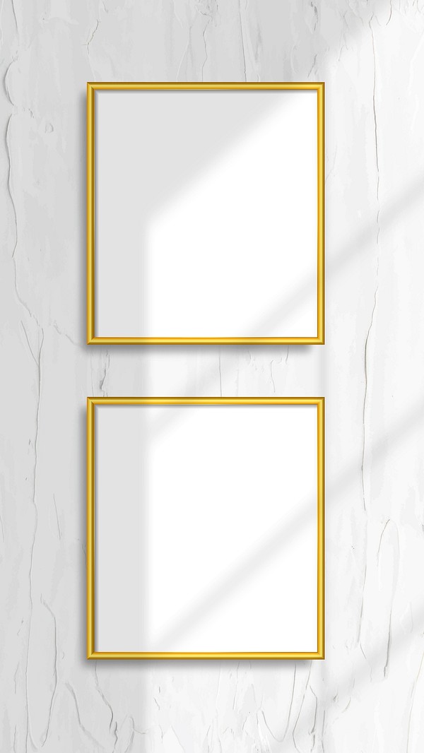 Golden frame wall mobile phone | Premium Vector Mockup - rawpixel