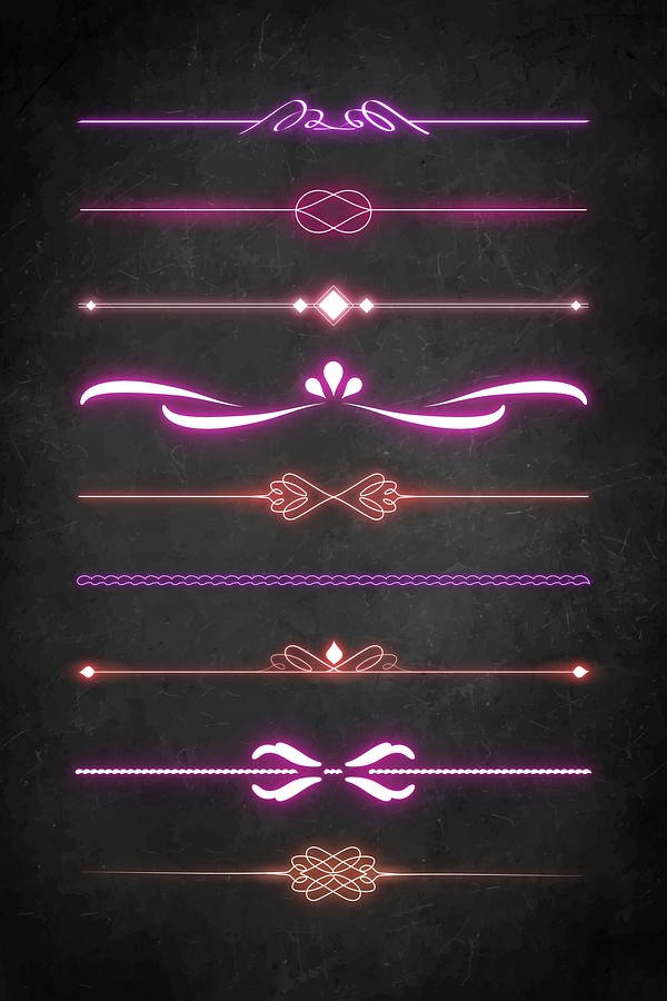 Vintage neon divider element collection | Premium Vector - rawpixel
