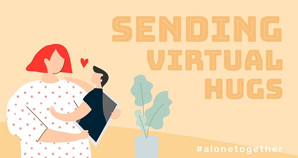 Couple sending virtual hugs coronavirus | Free Vector - rawpixel