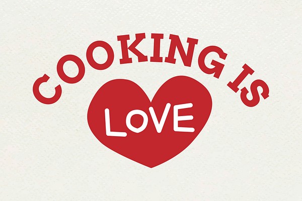 COOKING IS LOVE typography vector | Premium Vector - rawpixel