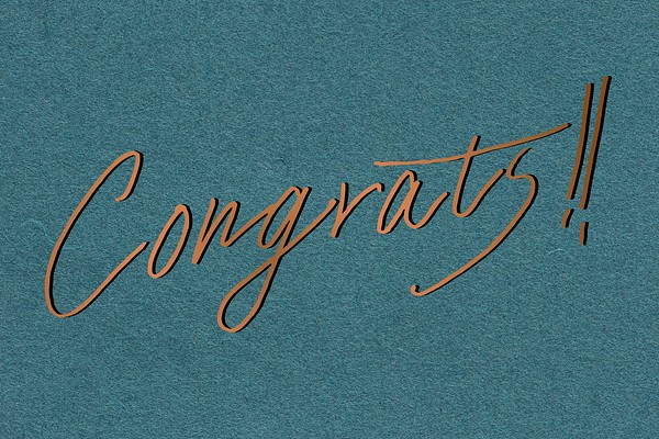 Elegant congrats! cursive calligraphy vector | Premium Vector - rawpixel