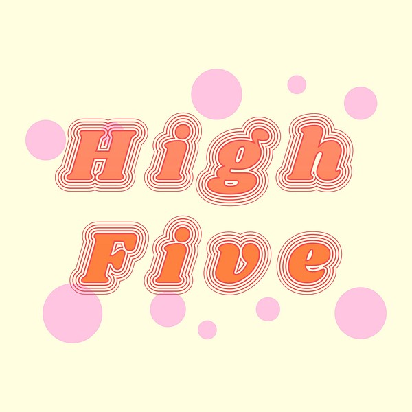 High five vector retro font | Premium Vector - rawpixel