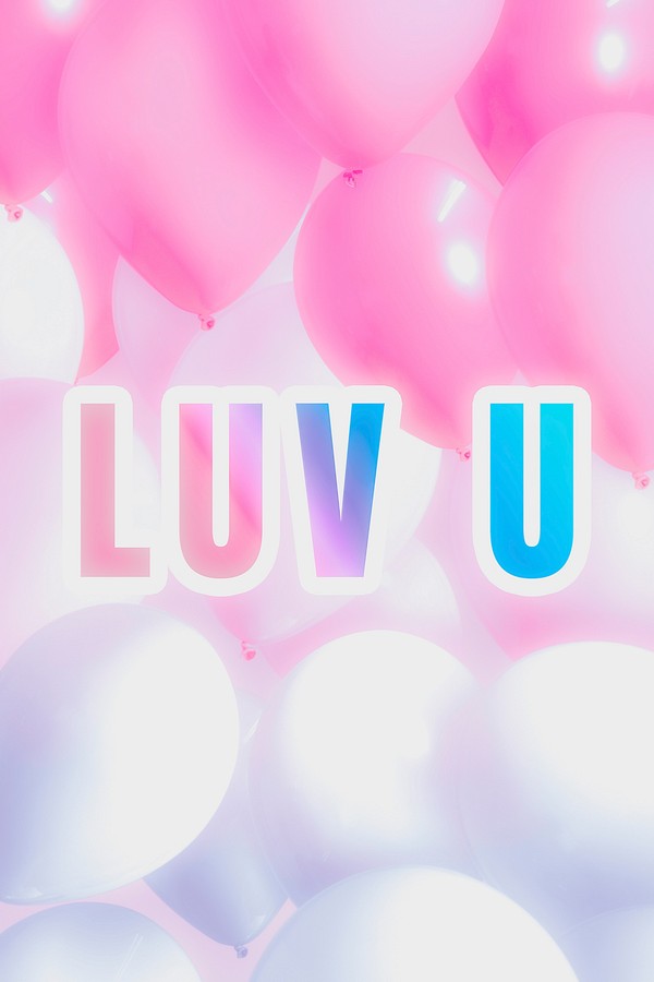 Luv u pastel gradient word | Free Photo - rawpixel