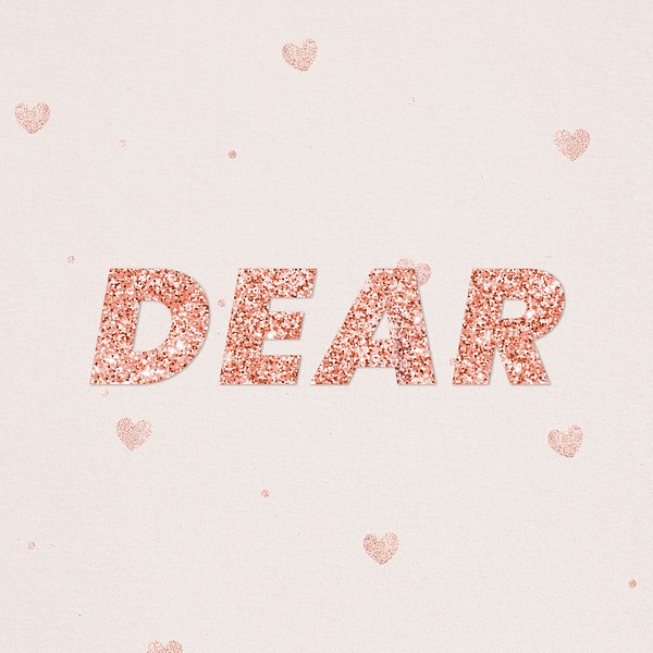 Glittery dear typography heart patterned | Free Photo - rawpixel