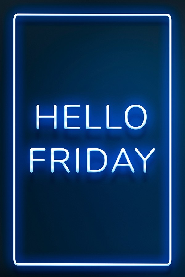 Hello Friday frame neon border | Free Photo - rawpixel