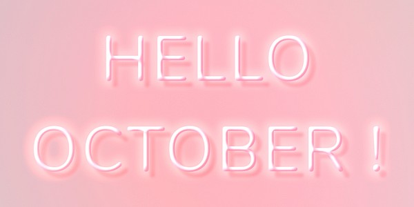 Glowing neon Hello October! text | Free Photo - rawpixel