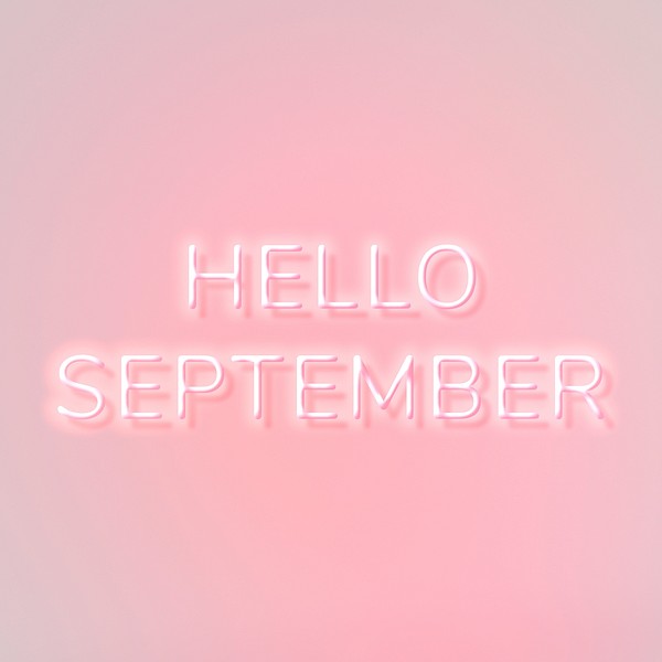 Glowing neon Hello September typography | Free Photo - rawpixel