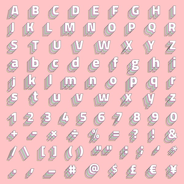 Pastel 3d psd Alphabet set | Premium PSD - rawpixel