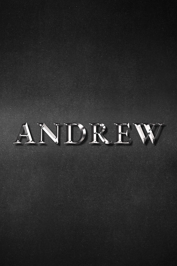 Andrew typography silver metallic effect | Free Photo - rawpixel