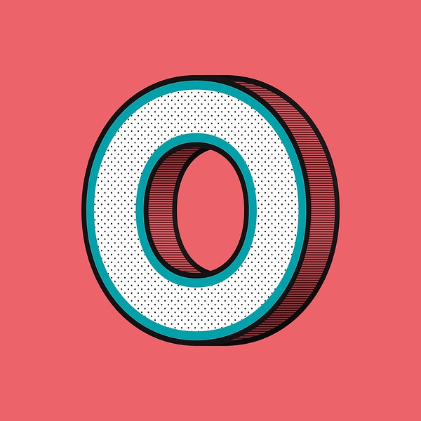 3D letter O isometric halftone | Premium PSD - rawpixel