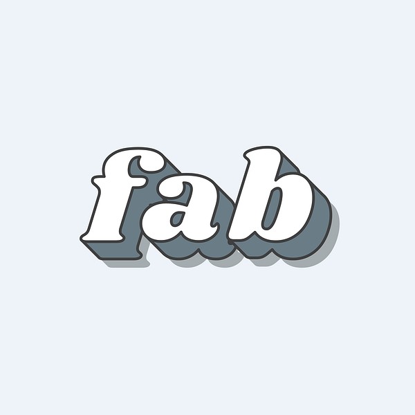 Fab word retro typography vector | Free Vector - rawpixel