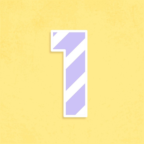 Number 1 font colorful graphic | Free Vector - rawpixel